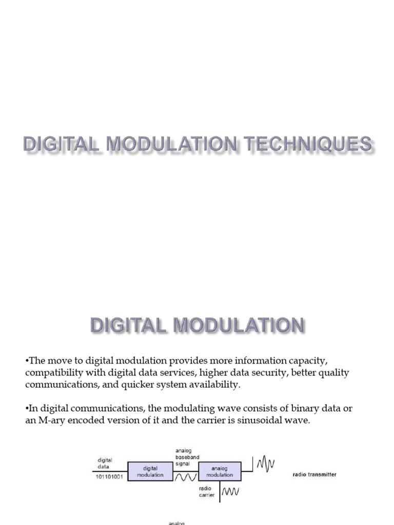 Digital Modulation Technique | PDF | Science & Mathematics