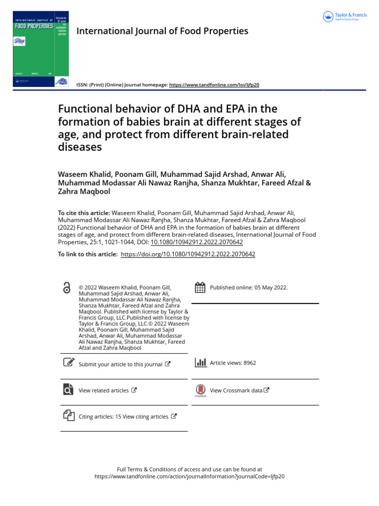 Functional behavior of DHA and EPA in the formation of babies brain at ...