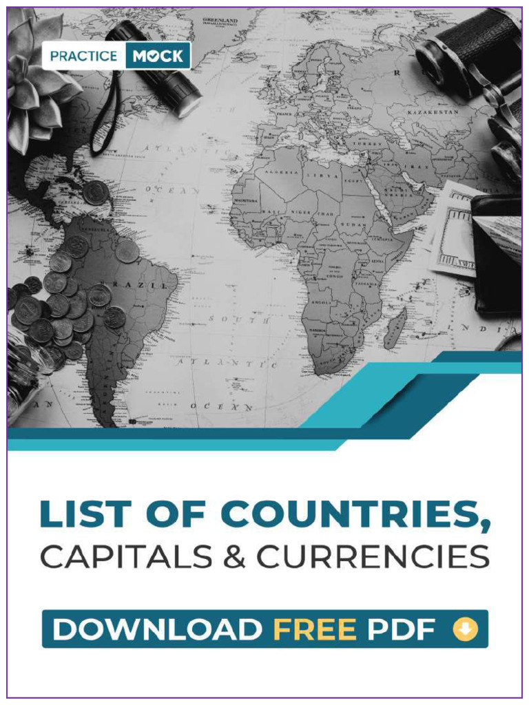 List Of Countries Capitals Currencies Download Free Pdf Compressed