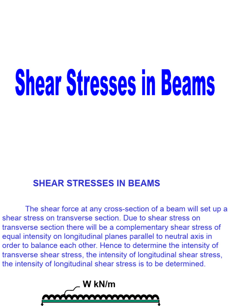 15-Shear Stress in Beams | PDF | Bending | Beam (Structure)