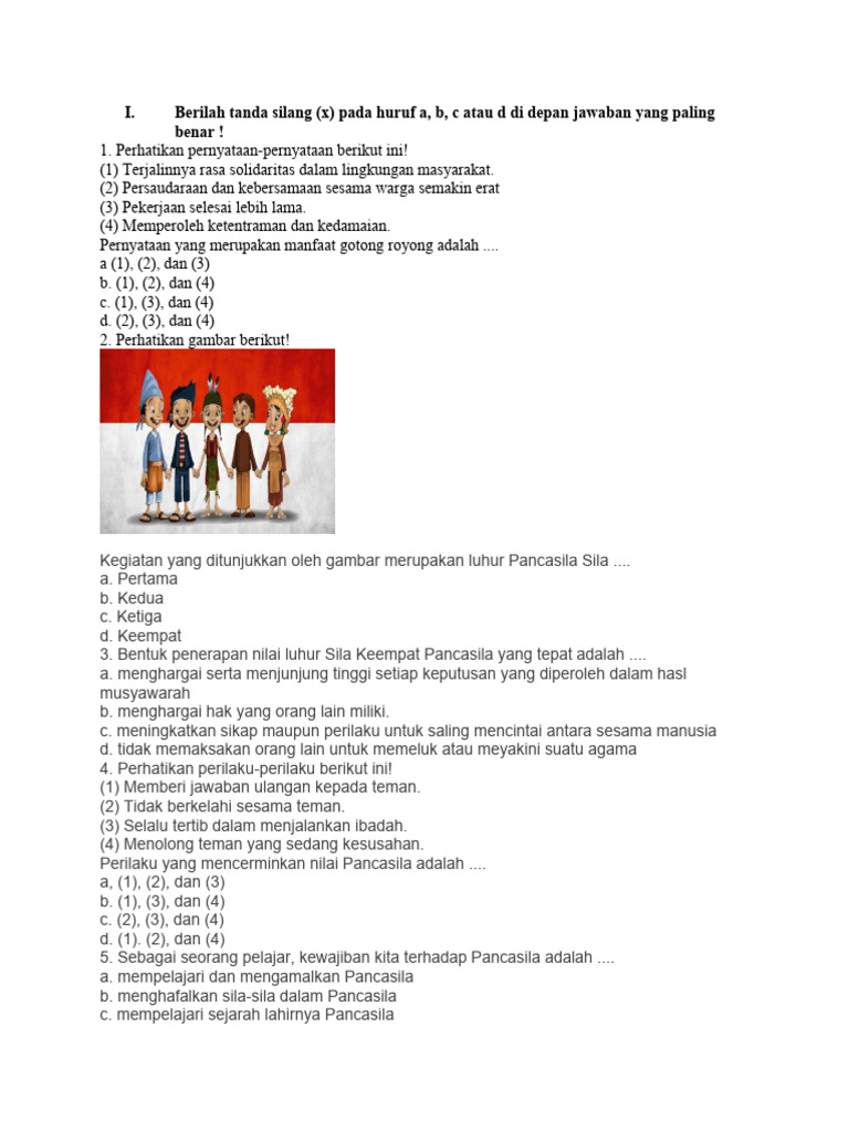 Bank Soal PPKN 5 | PDF