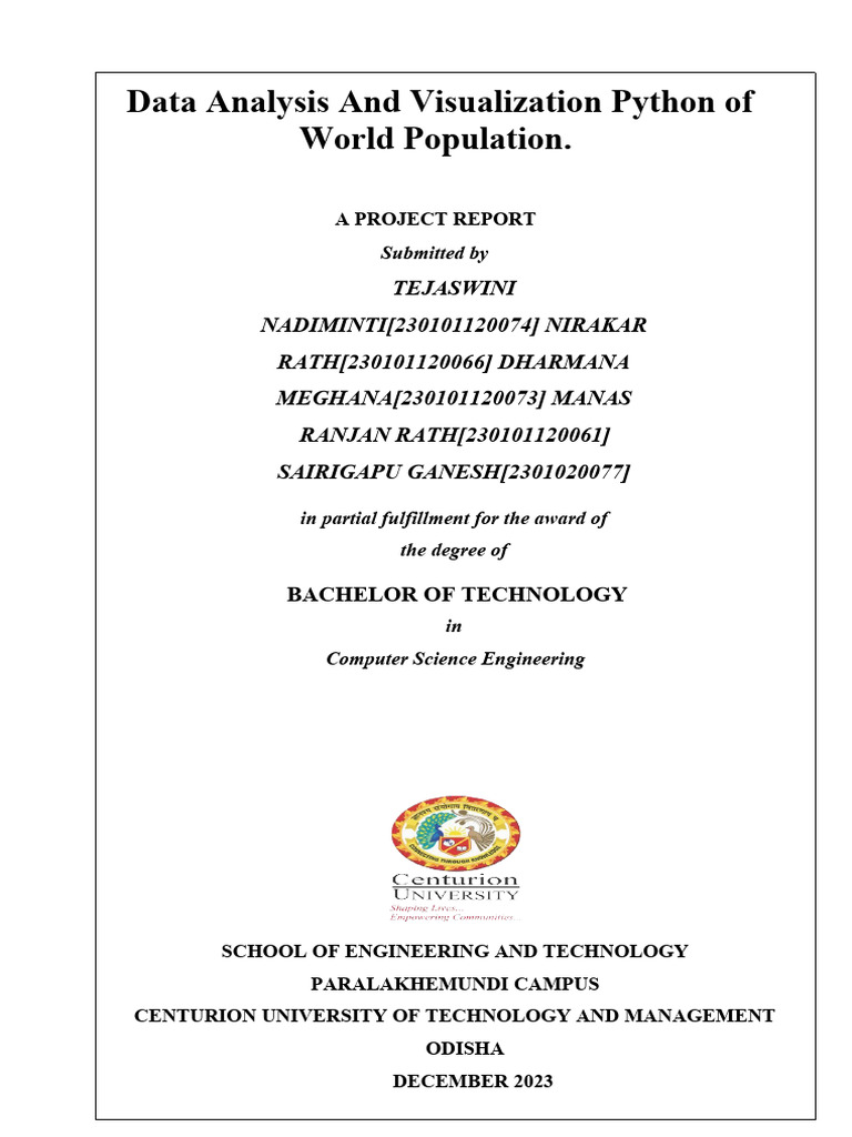 World Population Data Analysis Project | PDF
