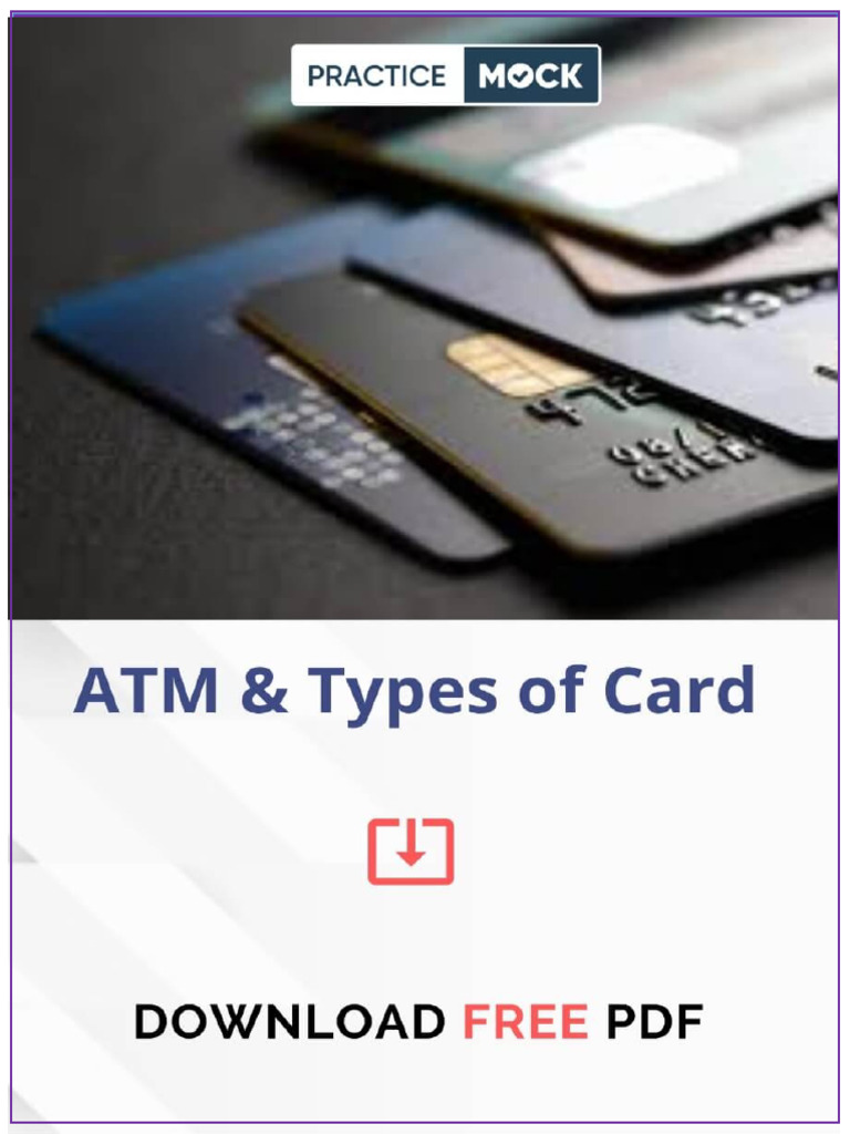 ATMs Types of Cards PDF | PDF