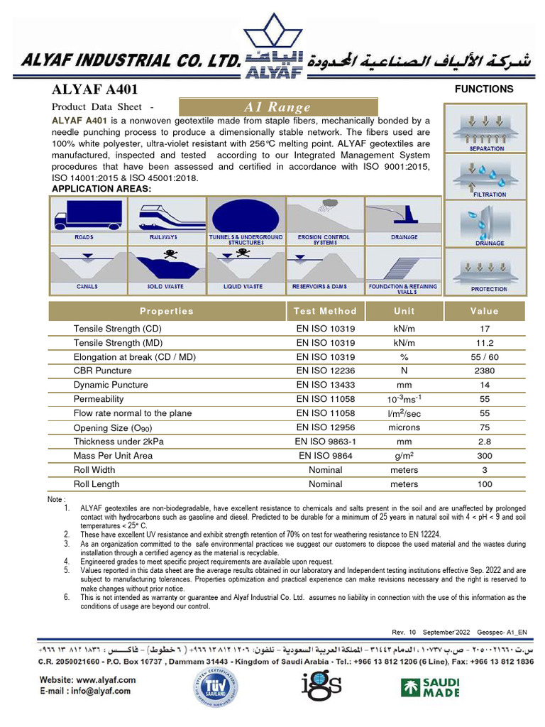 A401 - EN Method | PDF | Nonwoven Fabric | Building Materials