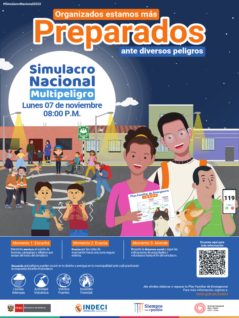 3.1. Afiche INDECI - Simulacro Nacional Multipeligro Del 7 Noviembre A Las 20.00 Hrs | PDF