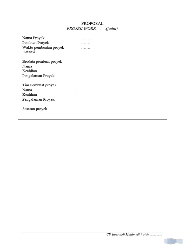 Contoh Proposal Proyek Multimedia | PDF | Bisnis | Seni