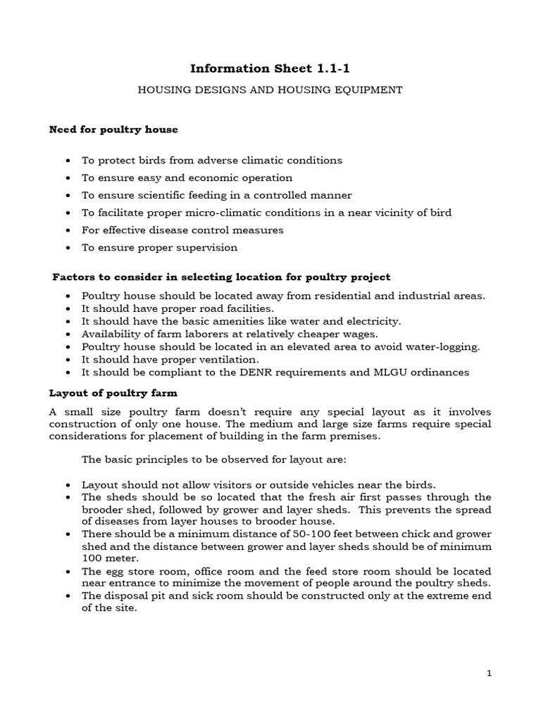 Module COC 1 Maintain Poultry Environment | PDF