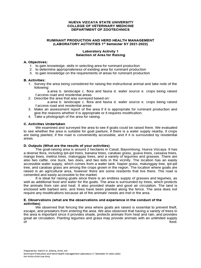 Zootech 7 Lab Activities 1st Sem SY 2021-2022 | PDF