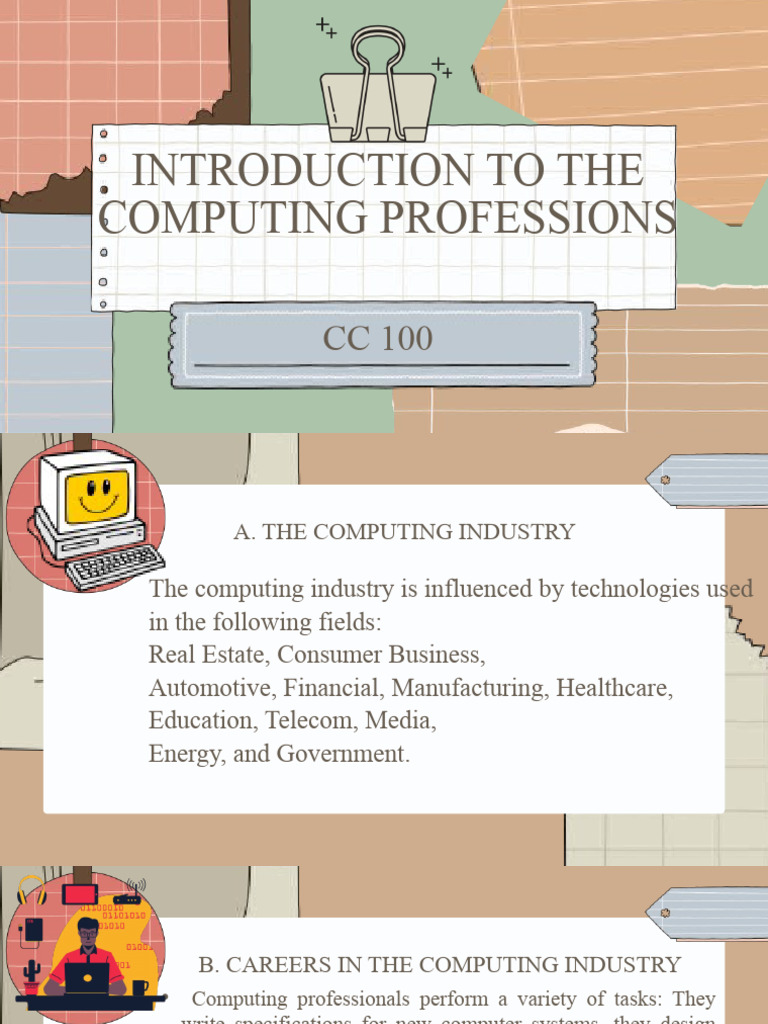 01 - Introduction To The Computing Professions | PDF | Computers