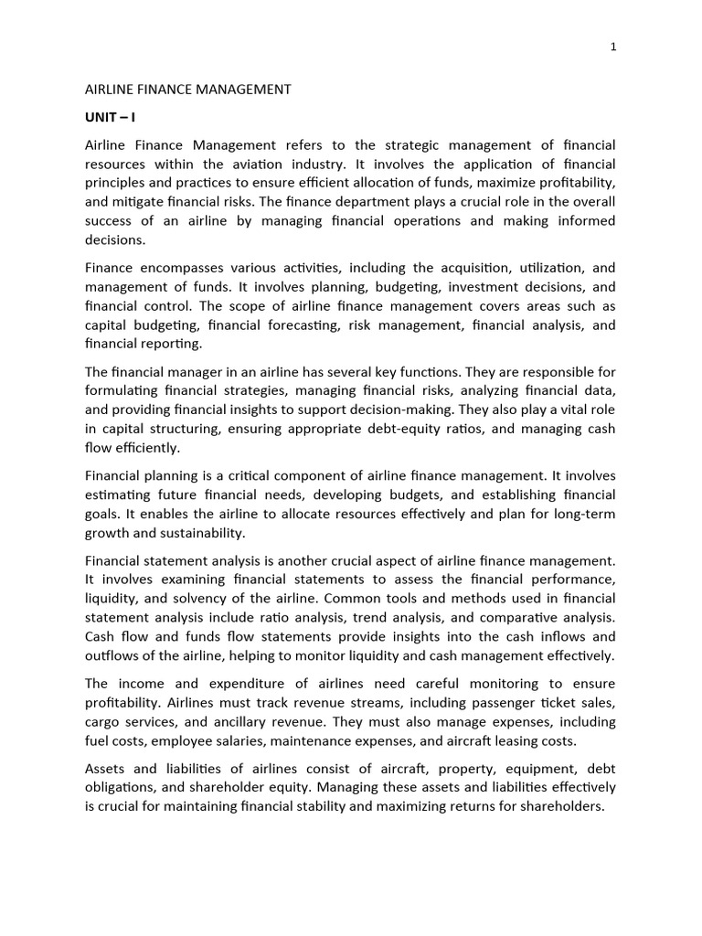 Airline Finance | PDF | Capital Budgeting | Financial Capital