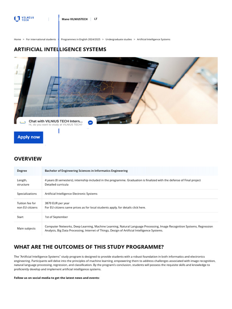 Undergraduate Studies - VILNIUS TECH | PDF | Artificial Intelligence | Intelligence (AI) & Semantics