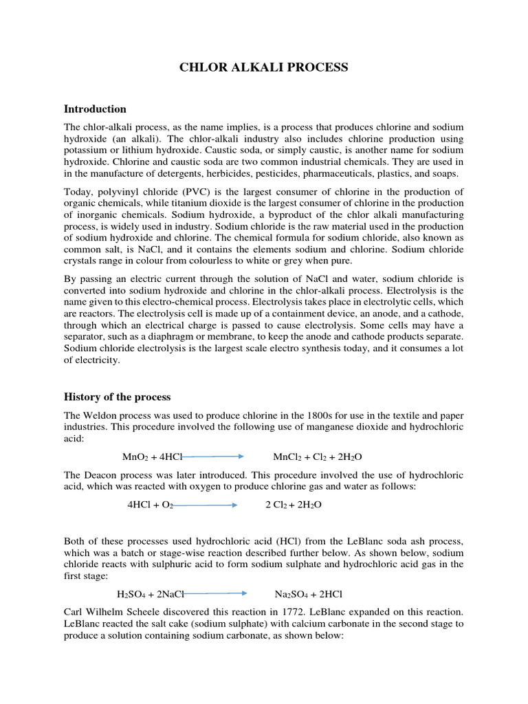 19CHE760 Chlor Alkali Process | PDF