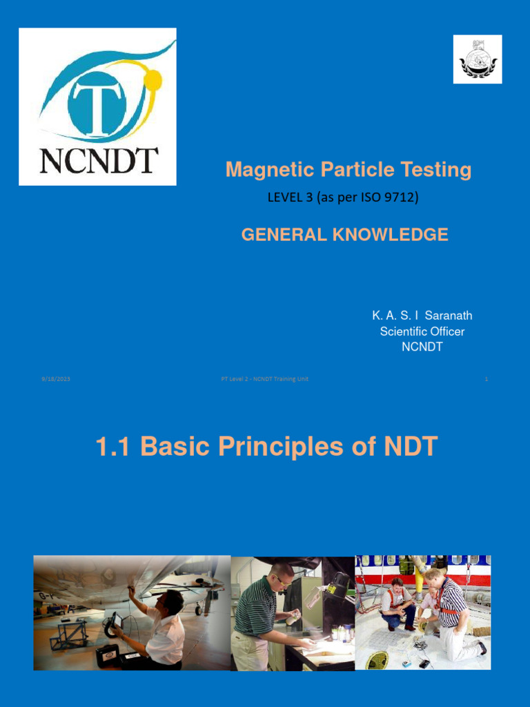 NDT Intro - MT Level 3 | PDF | Nondestructive Testing | Radiography