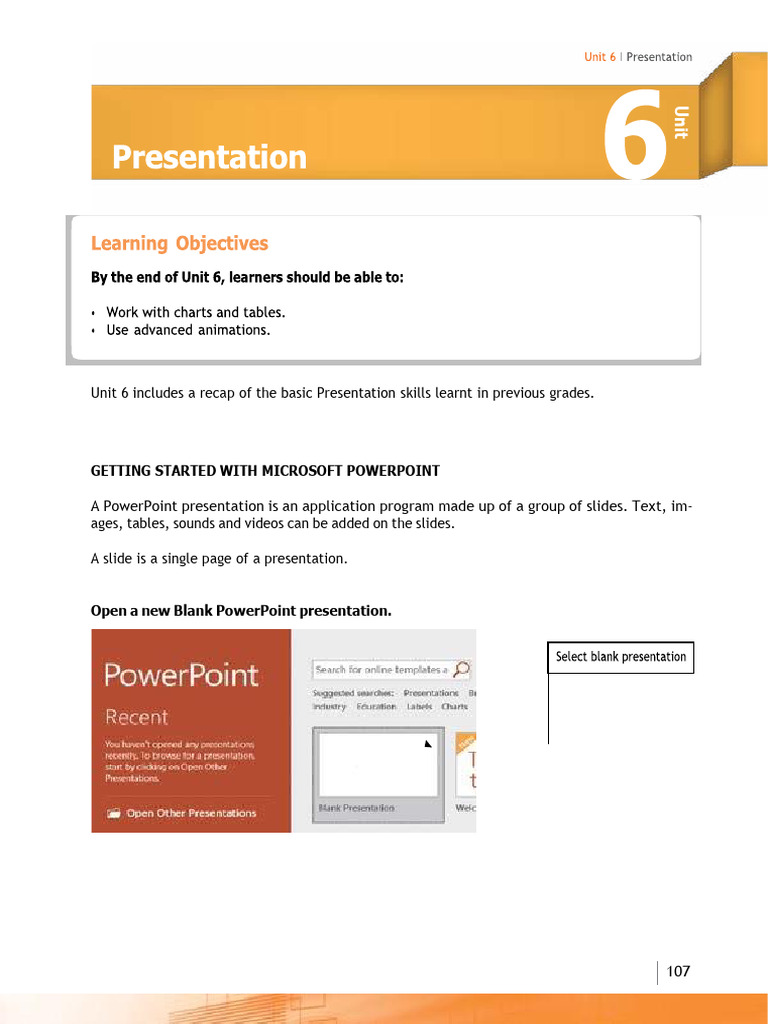 Unit 6 Includes A Recap of The Basic Presentation Skills Learnt in Previous Grades | PDF