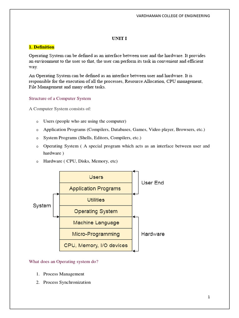 Unit I | PDF | Operating System | Process (Computing)