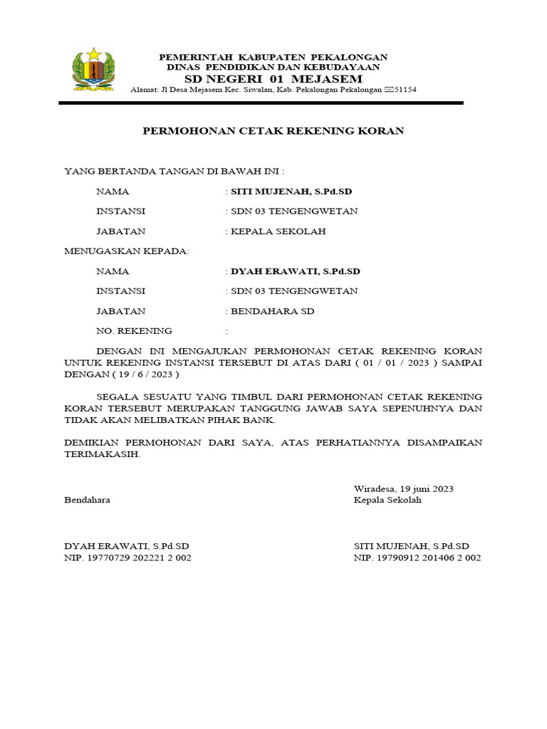 Permohonan Rek Koran | PDF