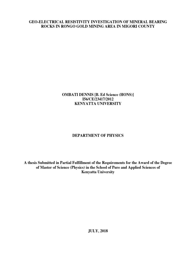 Electrical Resistivity in Gold Mining | PDF | Electrical Resistivity ...