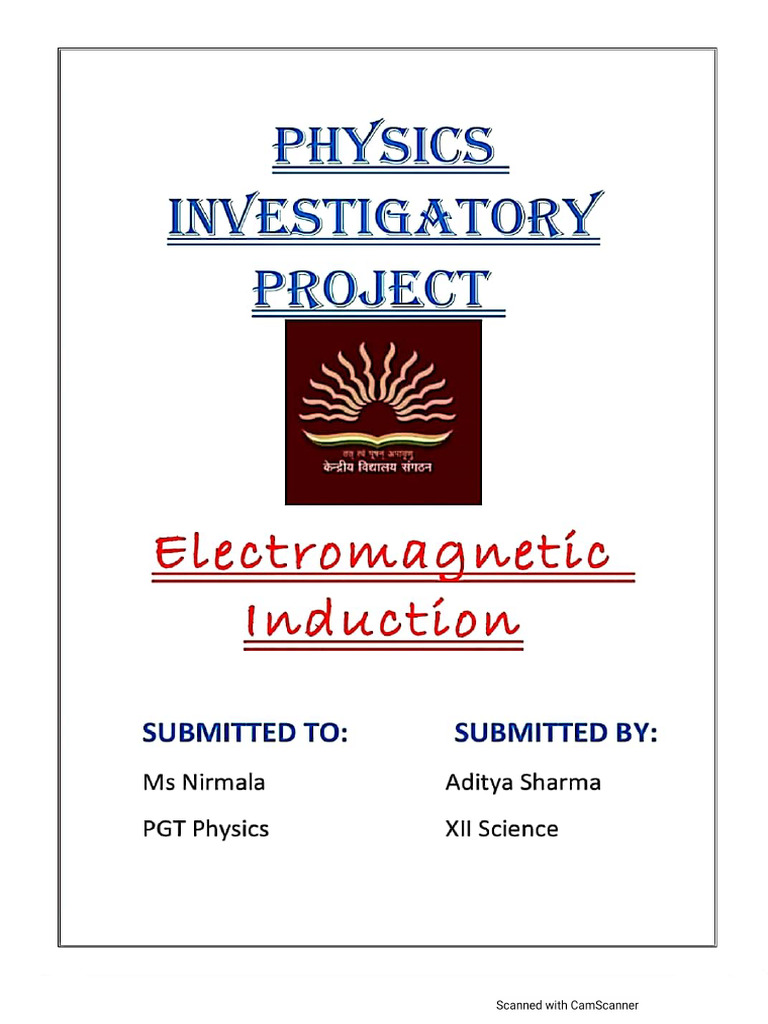 Physics Project File On Electromagnetic Induction 240109 121324 | PDF Physics Project File On Electromagnetic Induction 240109 121324 | PDF