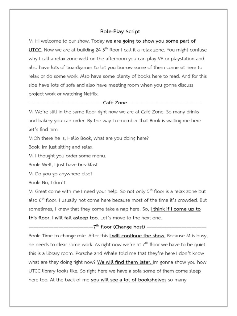 Role Play Script | PDF