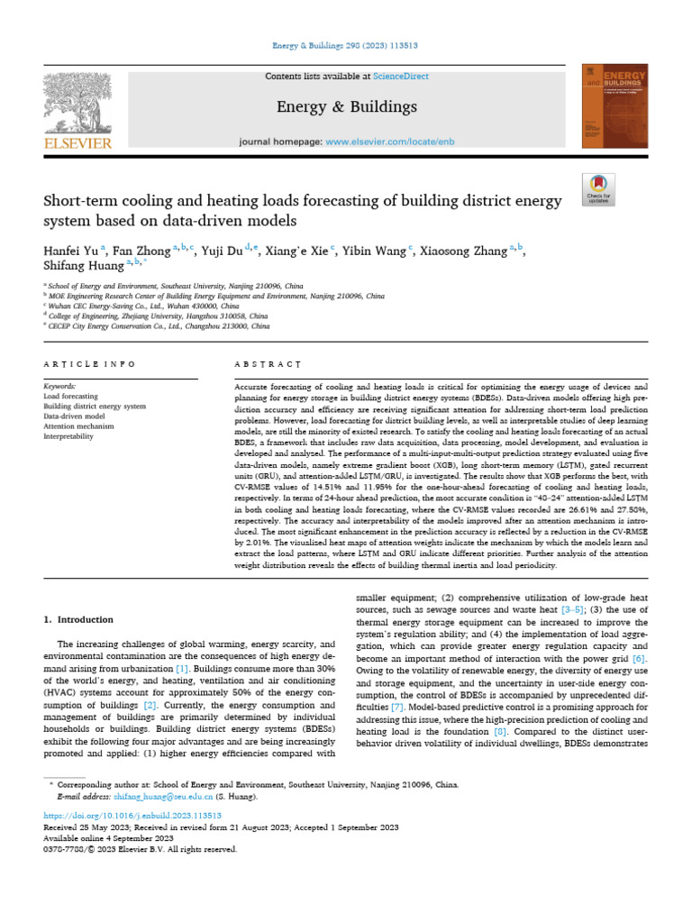Short-Term Load Forecasting for BDES | PDF | Machine Learning | Forecasting