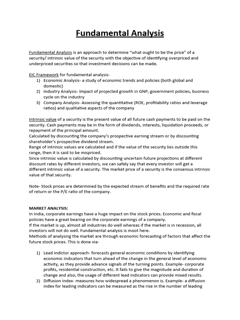 Fundamental Analysis | PDF | Stock Market Index | Discounting