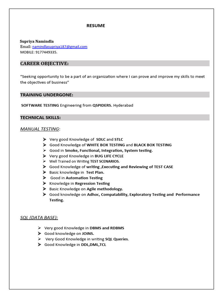 API Testing Resume (Supriya) - 1 | PDF | Business | Computers