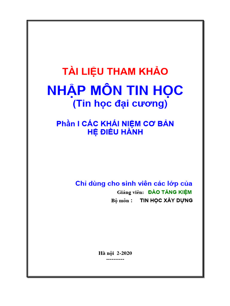 v2 Giao Trinh Tin Dai Cuong Kiem Phan I 20230918043328 e | PDF