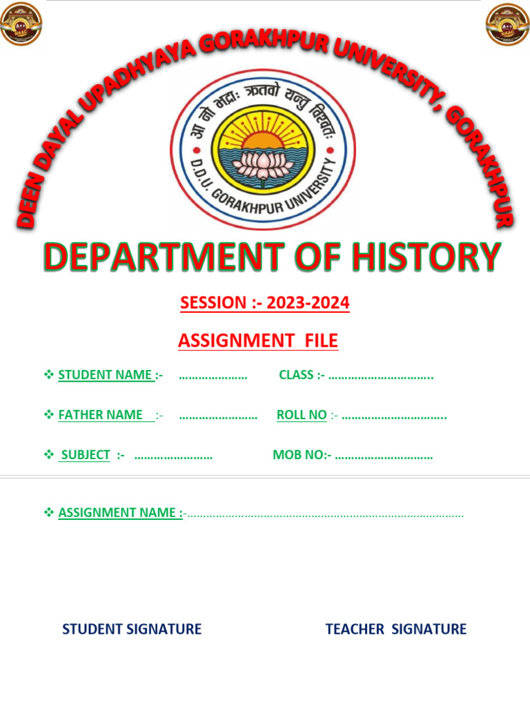 Assignment File Ddu GKP History | PDF