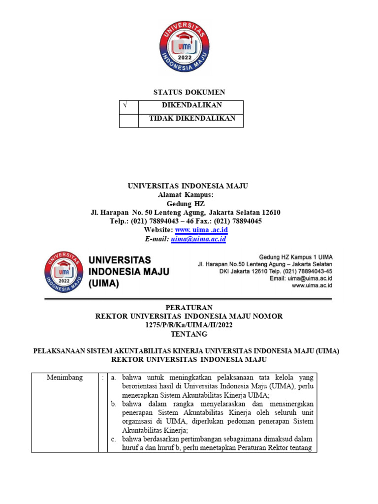 Pedoman Pelaksanaan SAK UIMA Darurat | PDF | Bisnis | Pengelolaan Keuangan & Uang