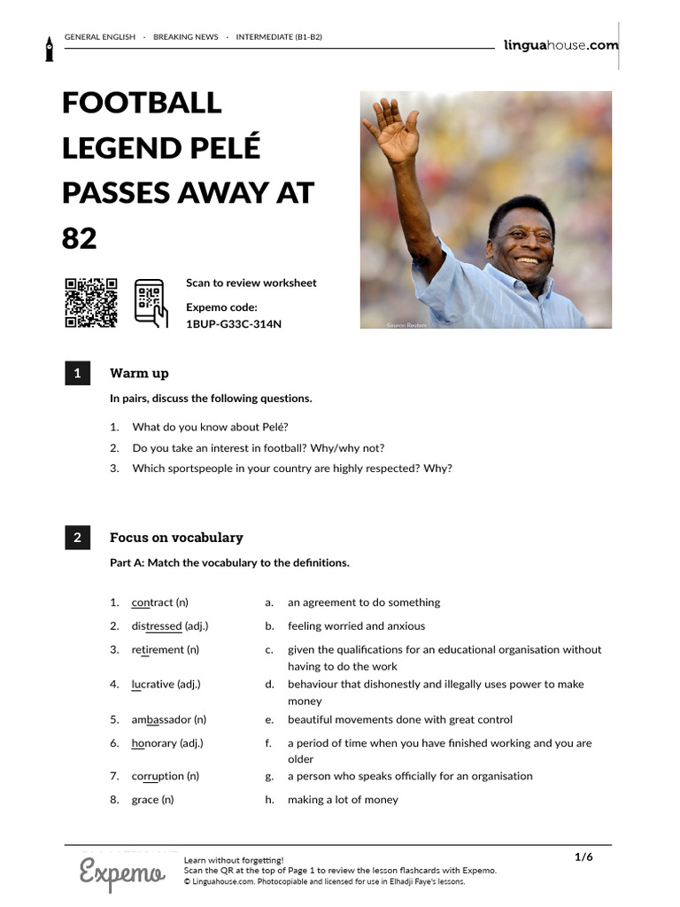 Football Legend Pelé Passes Away at 82 British English Student | PDF