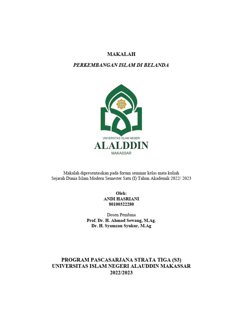 Perkembangan Islam di Belanda | PDF | Politik