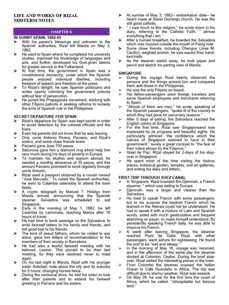 Life and Works of Rizal | PDF | Philippines | Manila