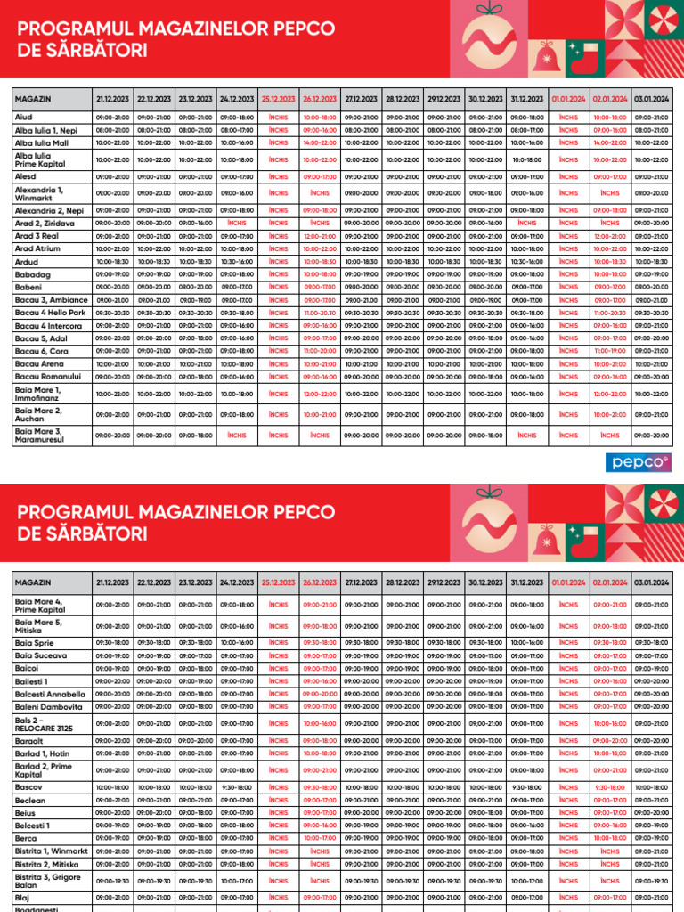 PEPCO Program-Sarbatori 2023-2024-1 | PDF