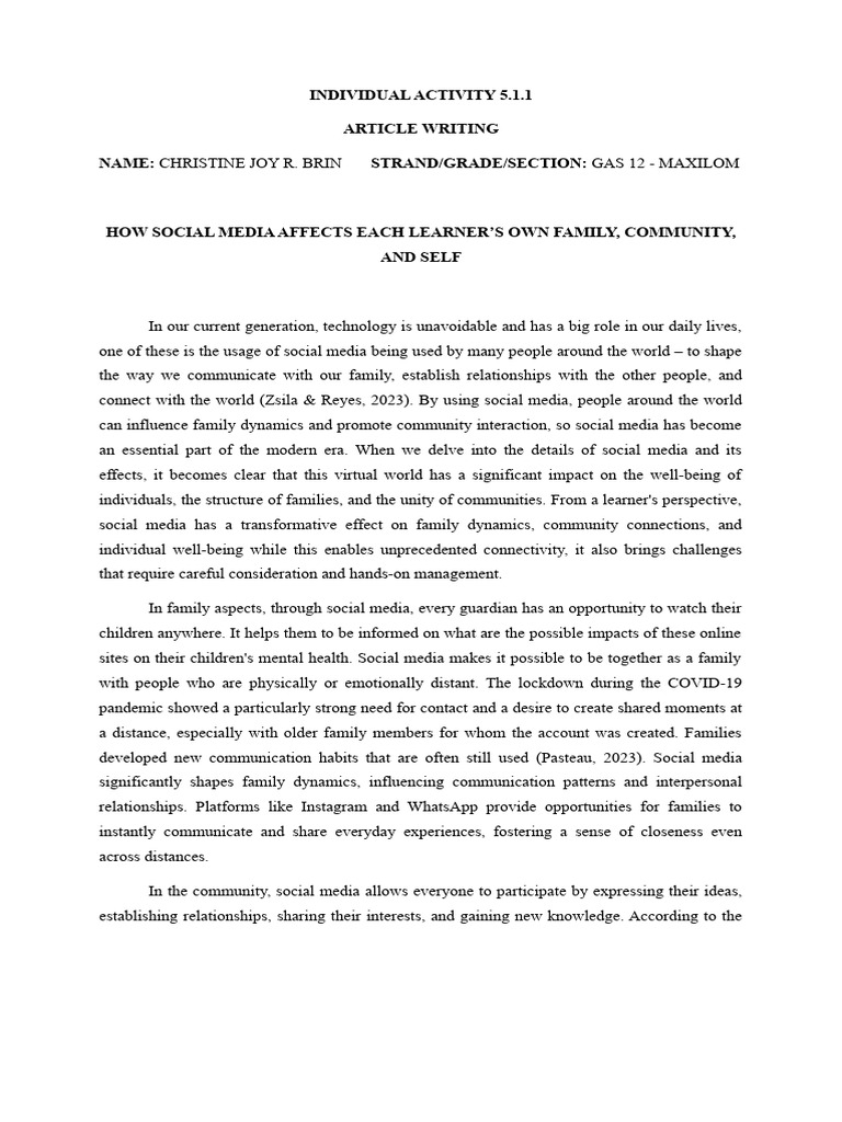 Individual Activity 5 | PDF | Self-Improvement | Wellness