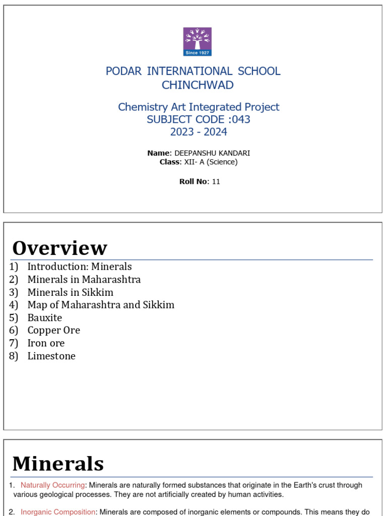 Chem Art Integrated Project | PDF | Minerals | Ore