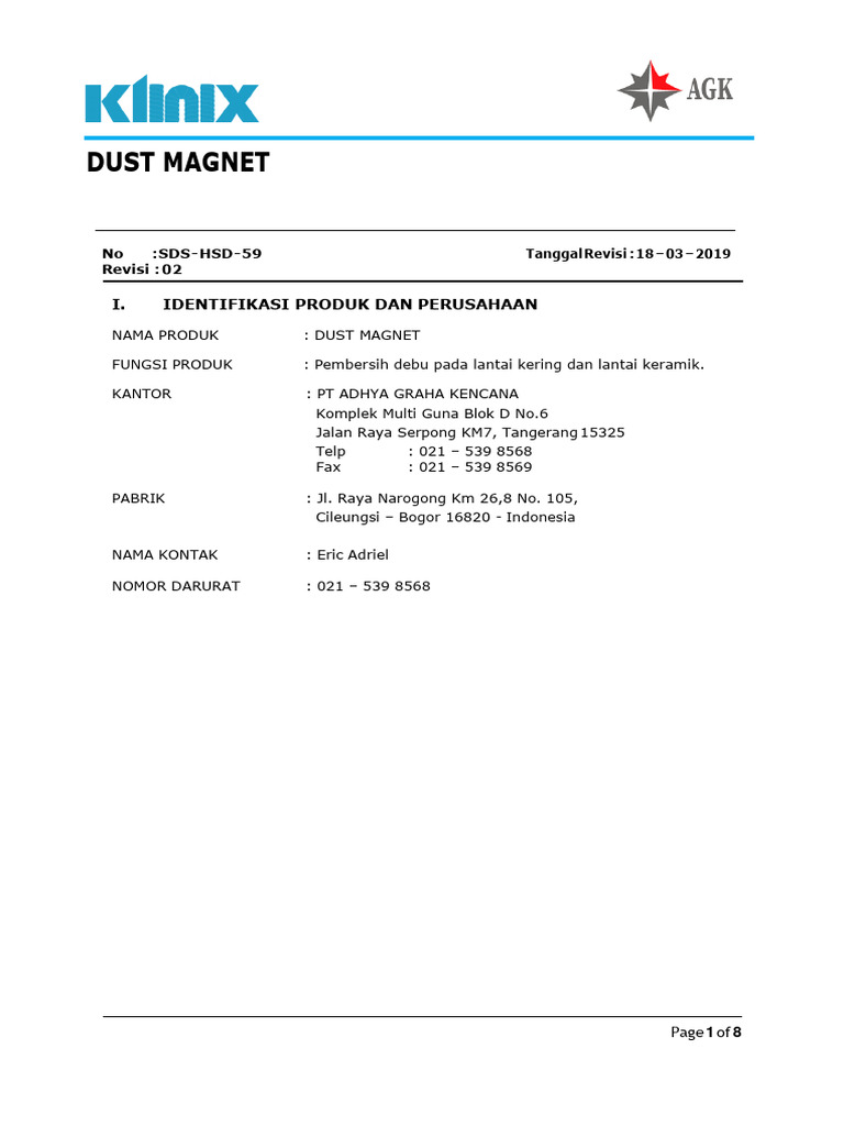 Dust Magnet SDS | PDF