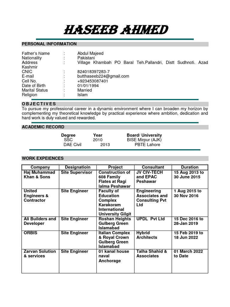 Haseeb Ahmed-1 | PDF