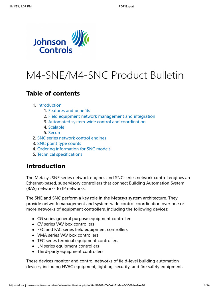 DDC Controller - Jci - SNC | PDF | Computer Network | Computer Data Storage