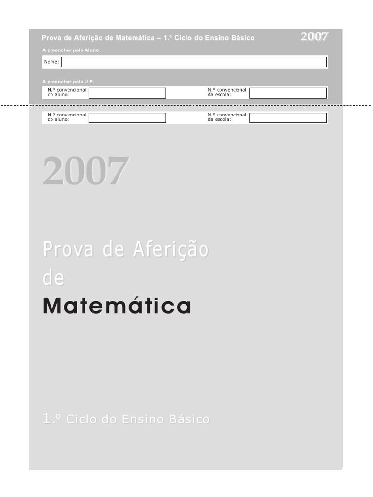 Prova 1 Ciclo Matem Tica | PDF