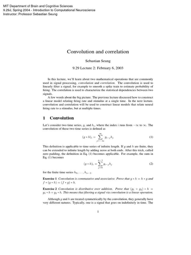 Lecture 02 | PDF | Convolution | Time Series