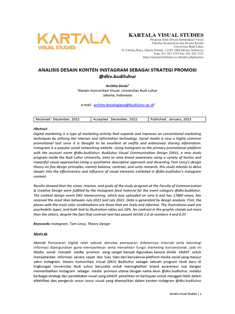 Kartala Visual Studies: Archita Desia | PDF