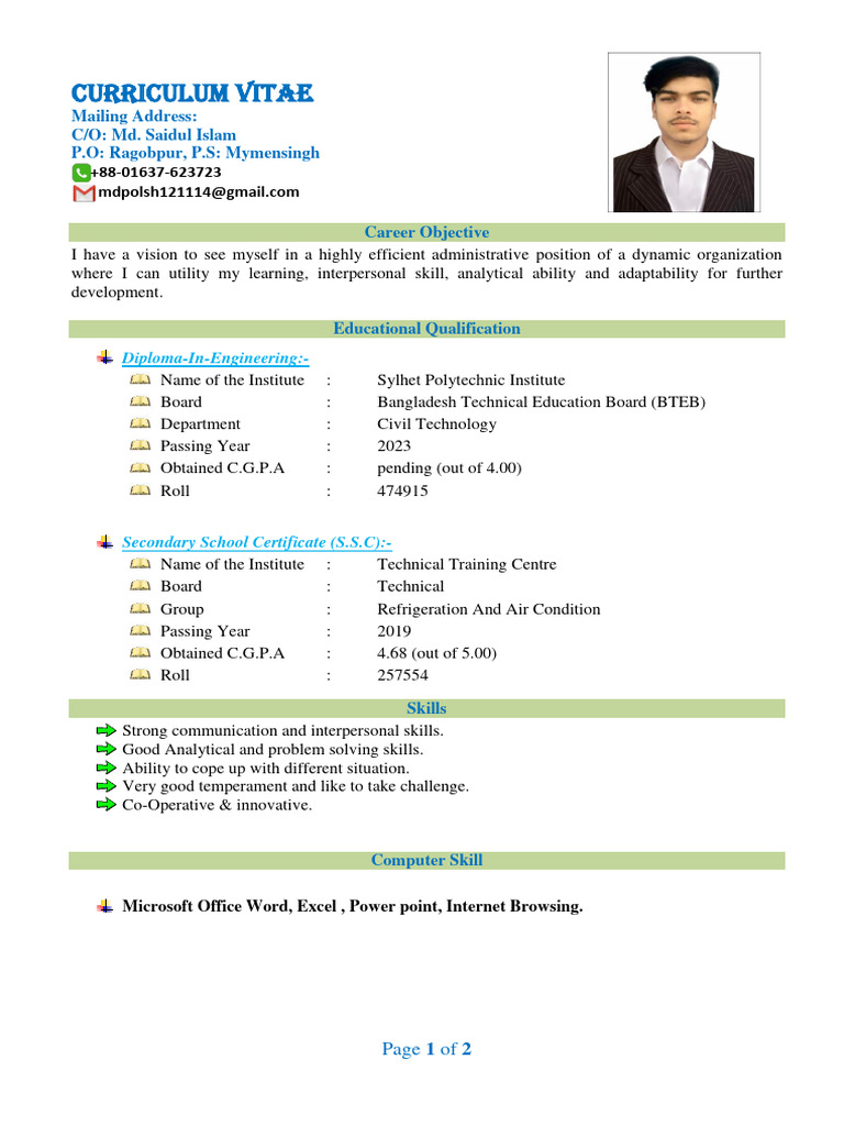 Polash CV | PDF | Bangladesh