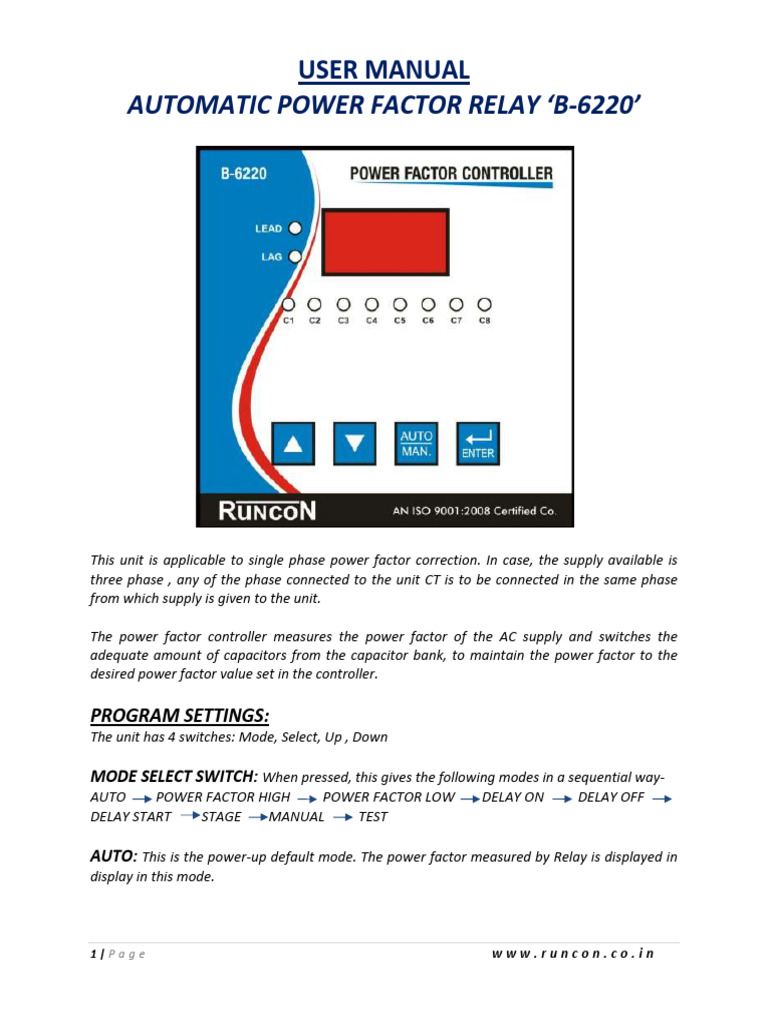 Power Factor Relay | PDF