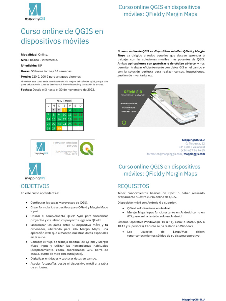 MappingGIS Programa Curso QGIS en Dispositivos Moviles | PDF | Sistema ...