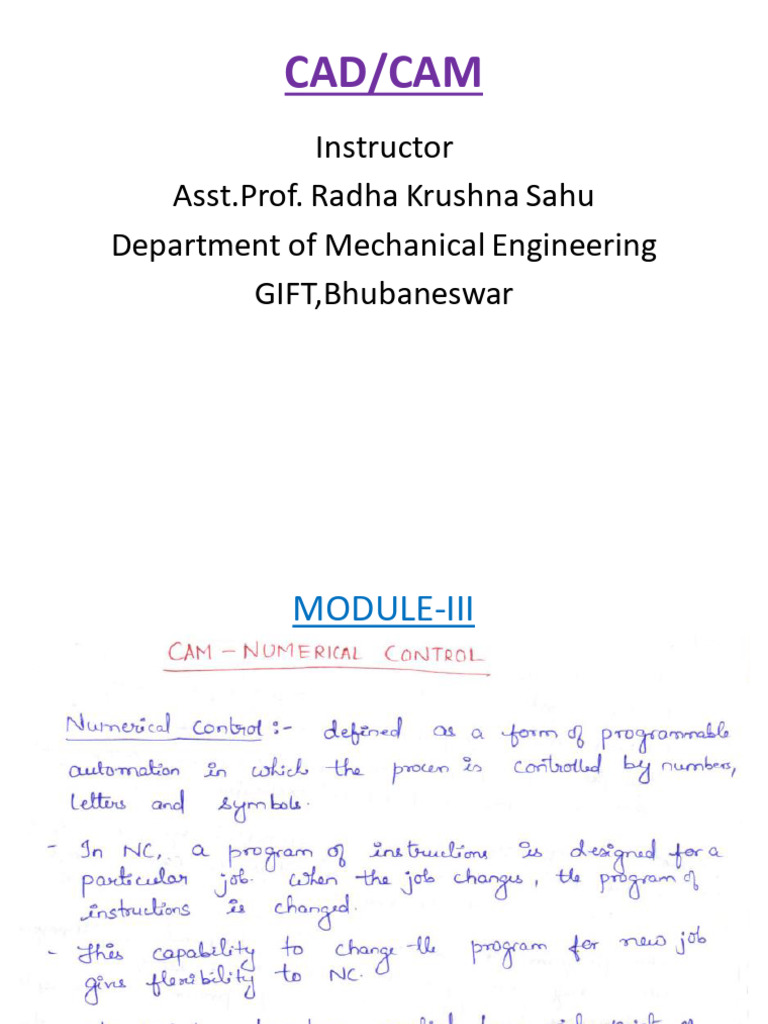 Cad Cam Module - 3 | PDF | Crafts | Business Process
