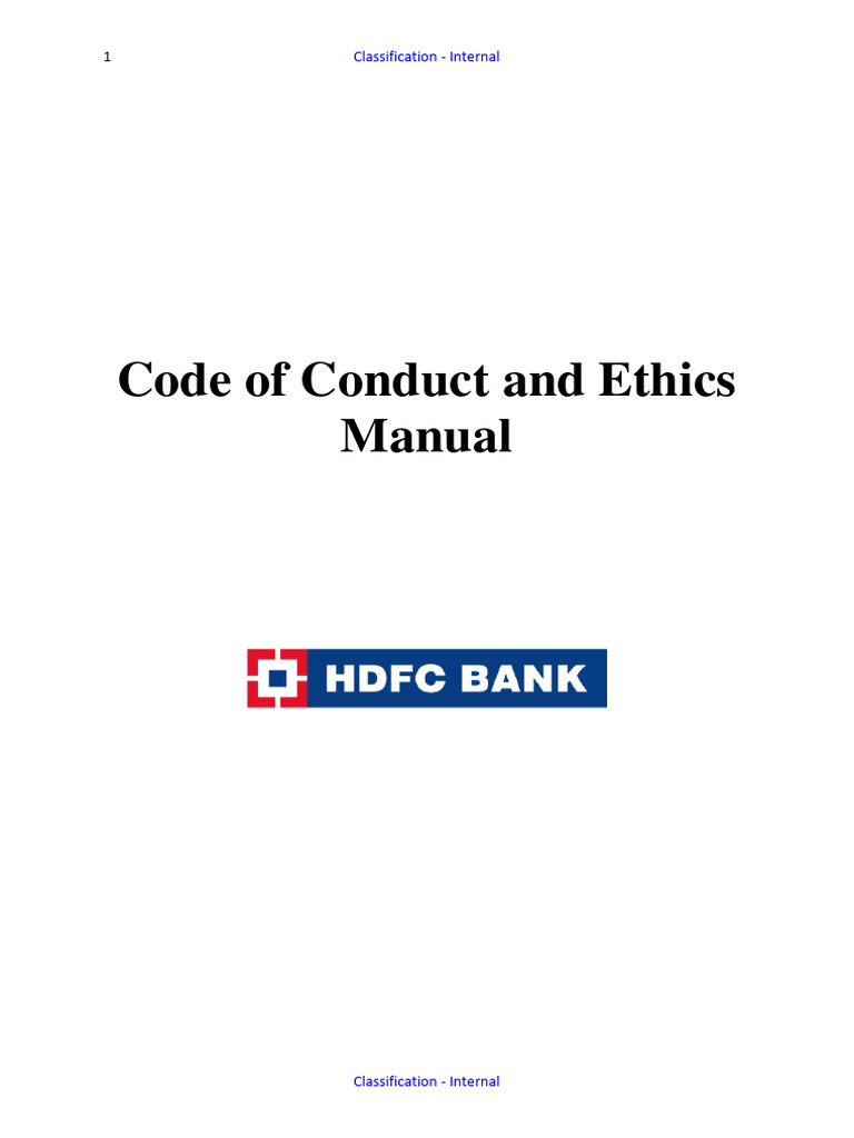 HDFC Bank Code of Conduct | PDF