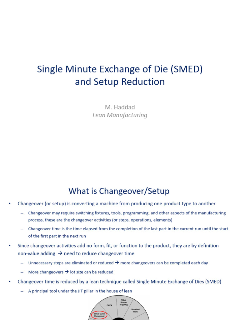 Lecture 13-1 SMED | Download Free PDF | Engineering | Trade