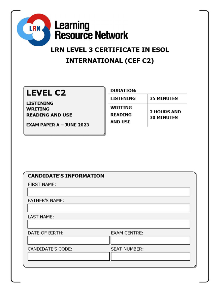 C2 June 2023 Exam Paper A | PDF
