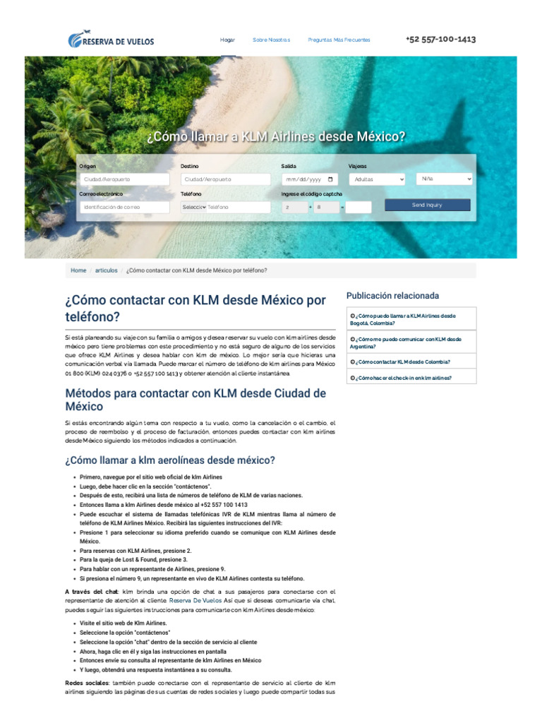 Cómo Llamar A KLM Airlines Desde México | PDF | Chat en linea | Respuesta de Voz Interactiva