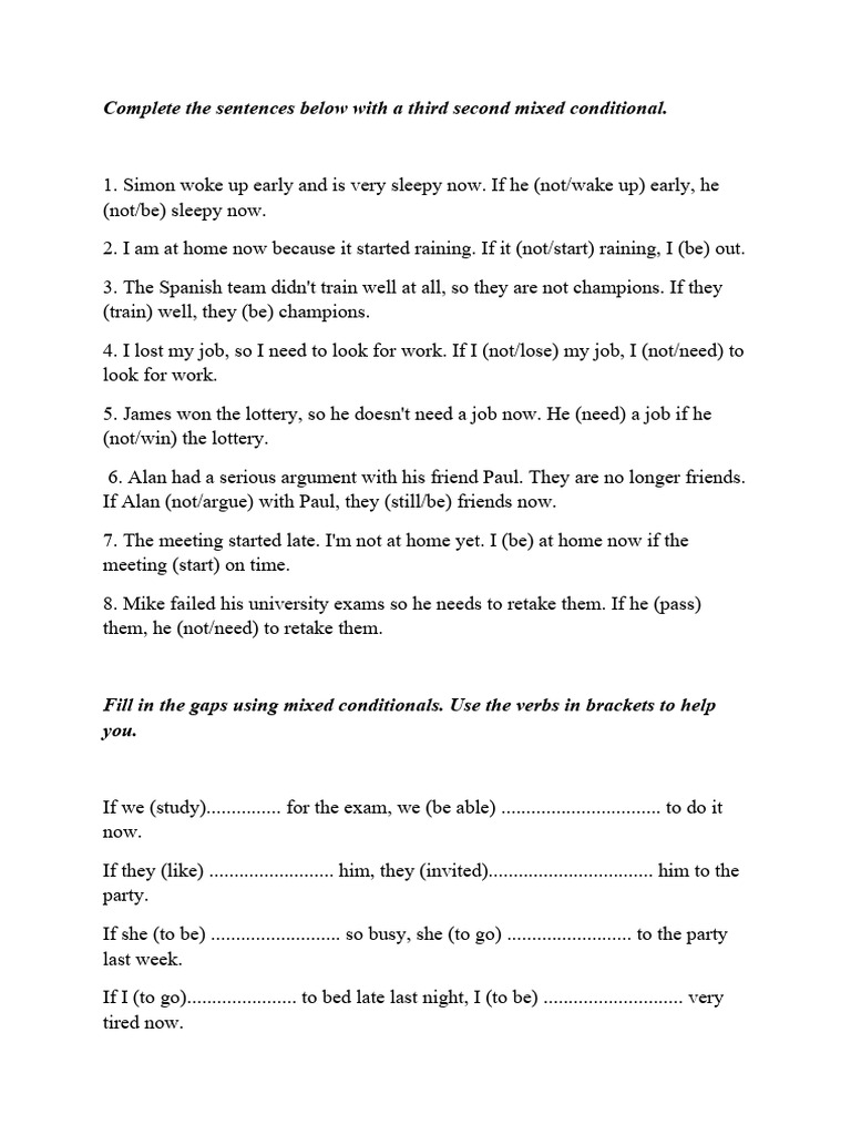 Mixed Conditionals | PDF